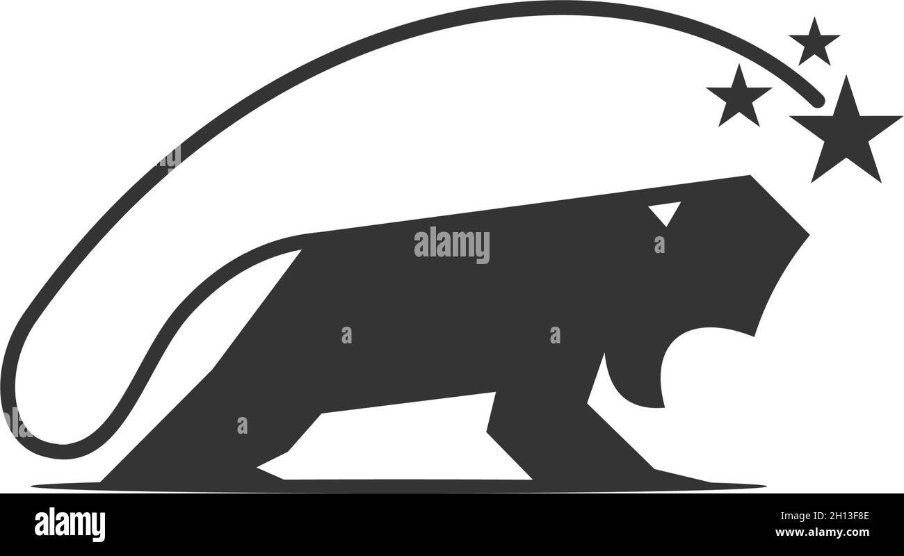 Lion Star Template Illustration emblem mascot Isolated Stock Vector ...