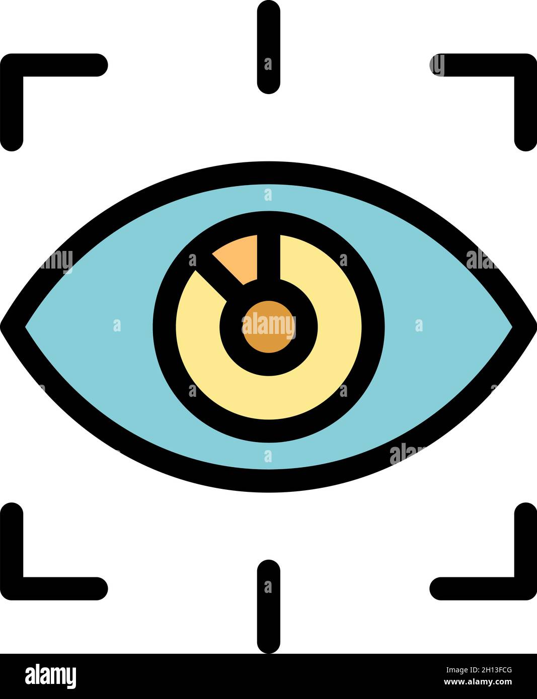 Eye unlock icon. Outline eye unlock vector icon color flat isolated ...