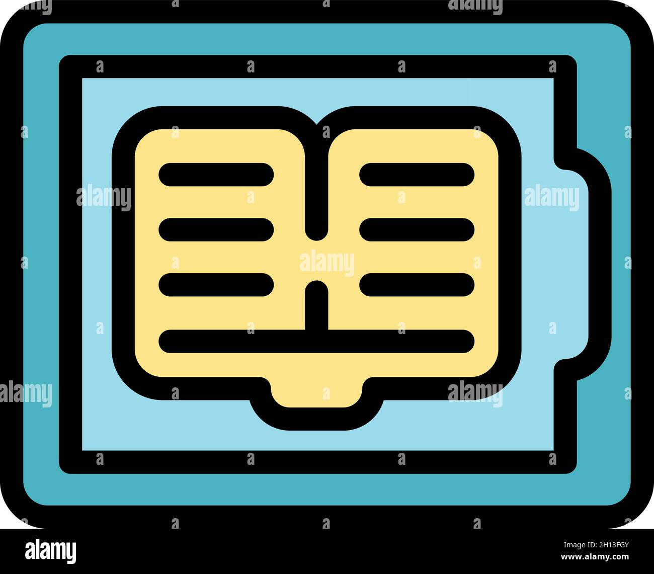 Online book icon. Outline online book vector icon color flat isolated ...