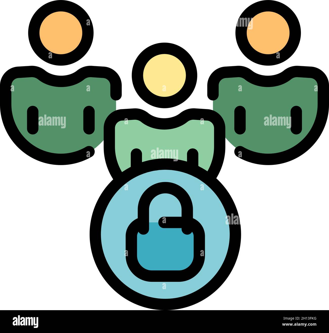 People privacy icon. Outline people privacy vector icon color flat ...