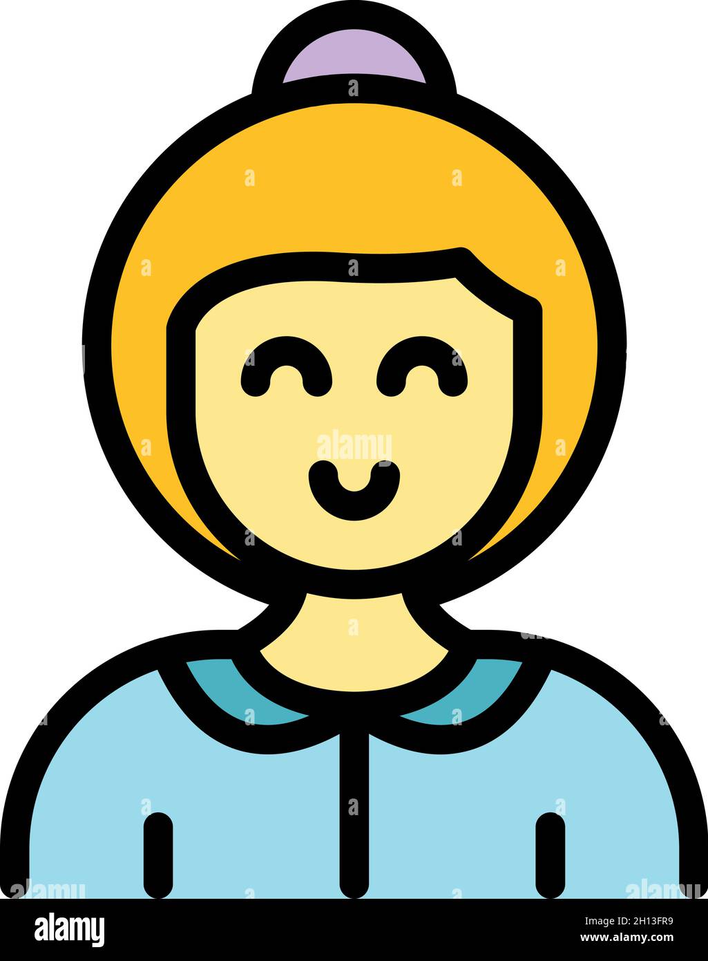 Care assistant icon. Outline care assistant vector icon color flat ...