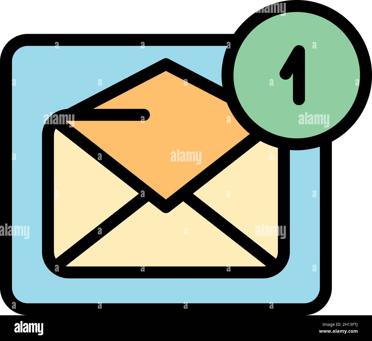 New email icon. Outline new email vector icon color flat isolated Stock ...