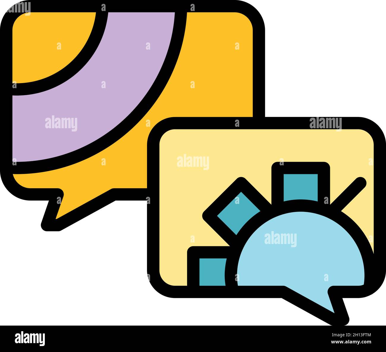 Support chat icon. Outline support chat vector icon color flat isolated ...