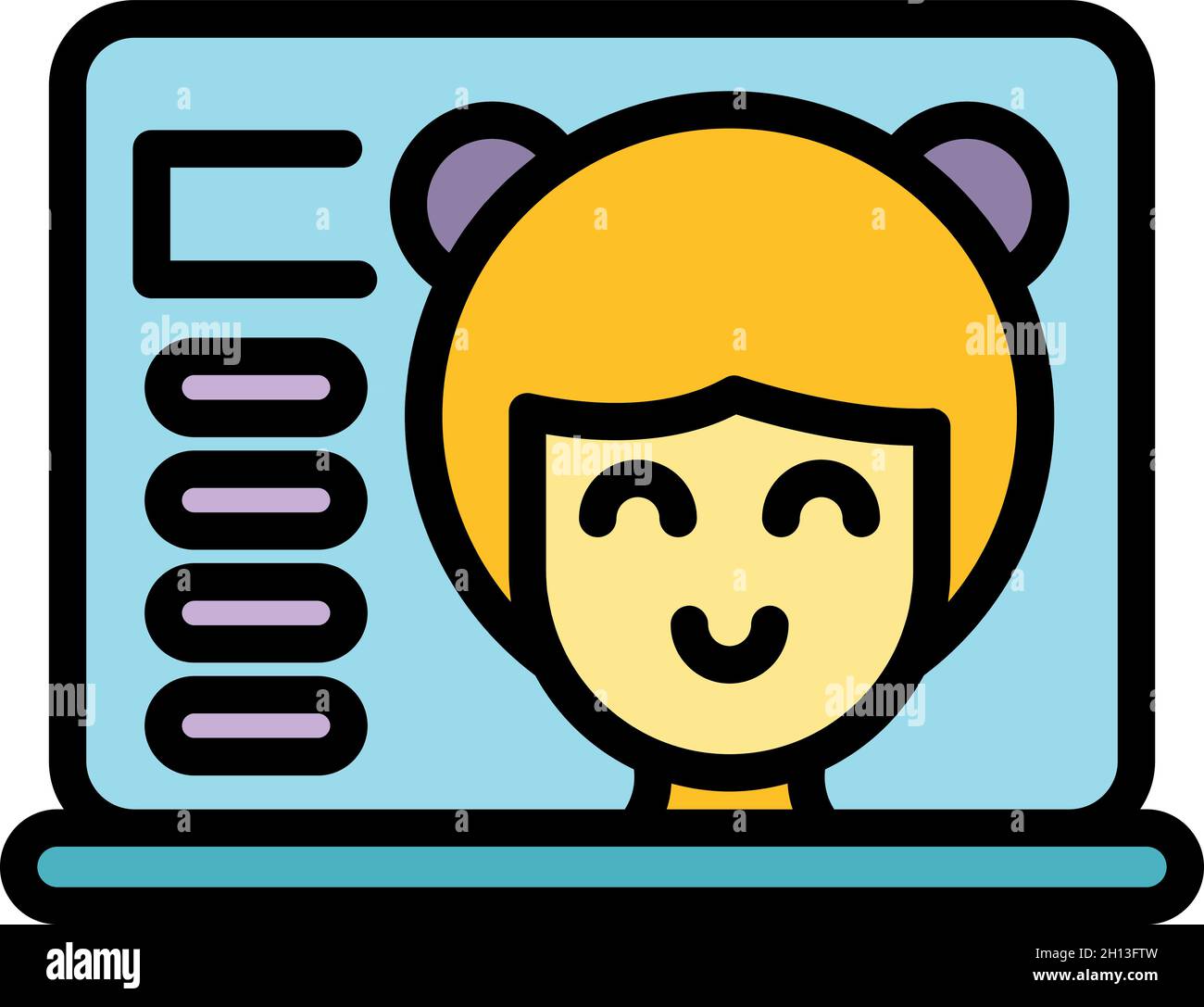 Kid assistance icon. Outline kid assistance vector icon color flat ...