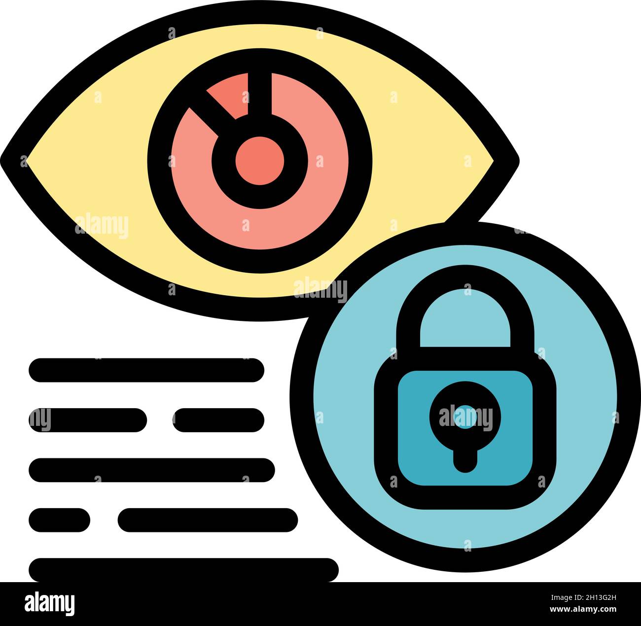 System eye privacy icon. Outline system eye privacy vector icon color ...