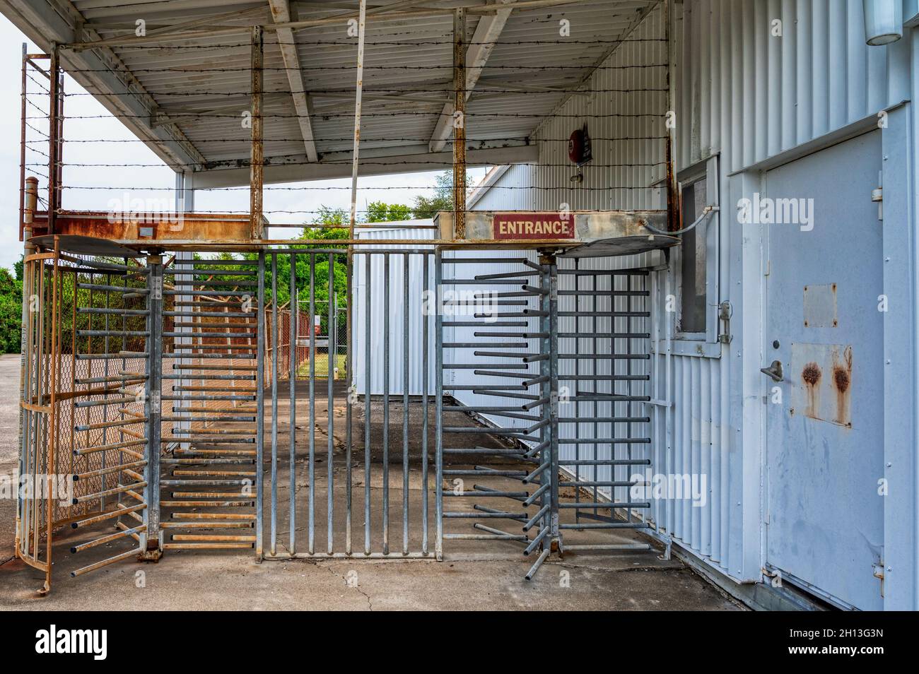 Old rusty turnstile gate Stock Photo - Alamy