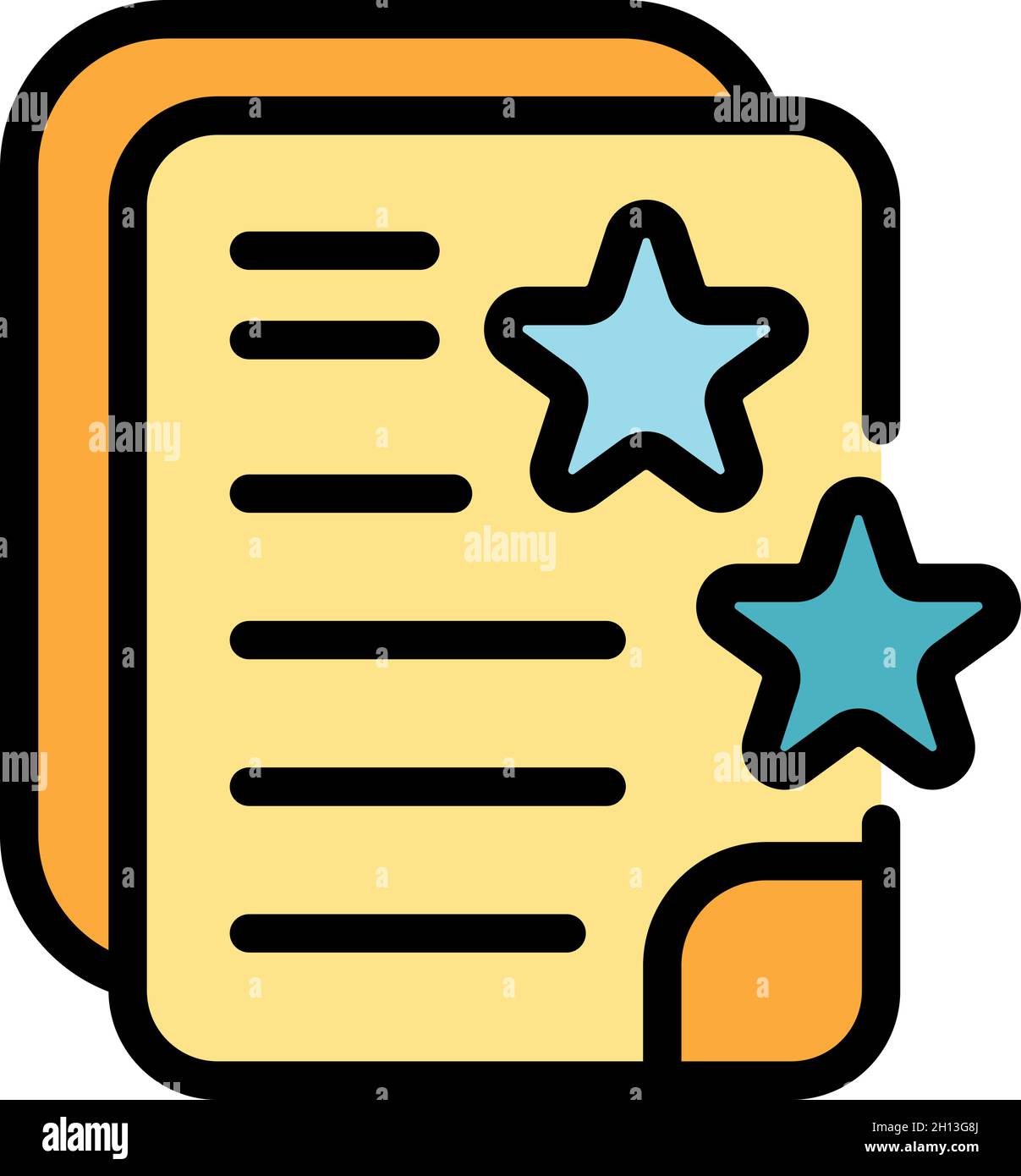 Favourite files icon. Outline favourite files vector icon color flat ...