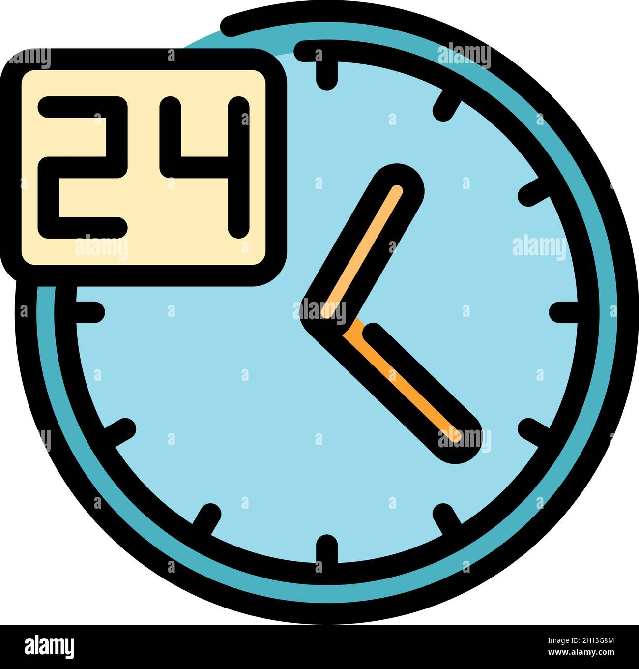 Non stop working icon. Outline non stop working vector icon color flat ...