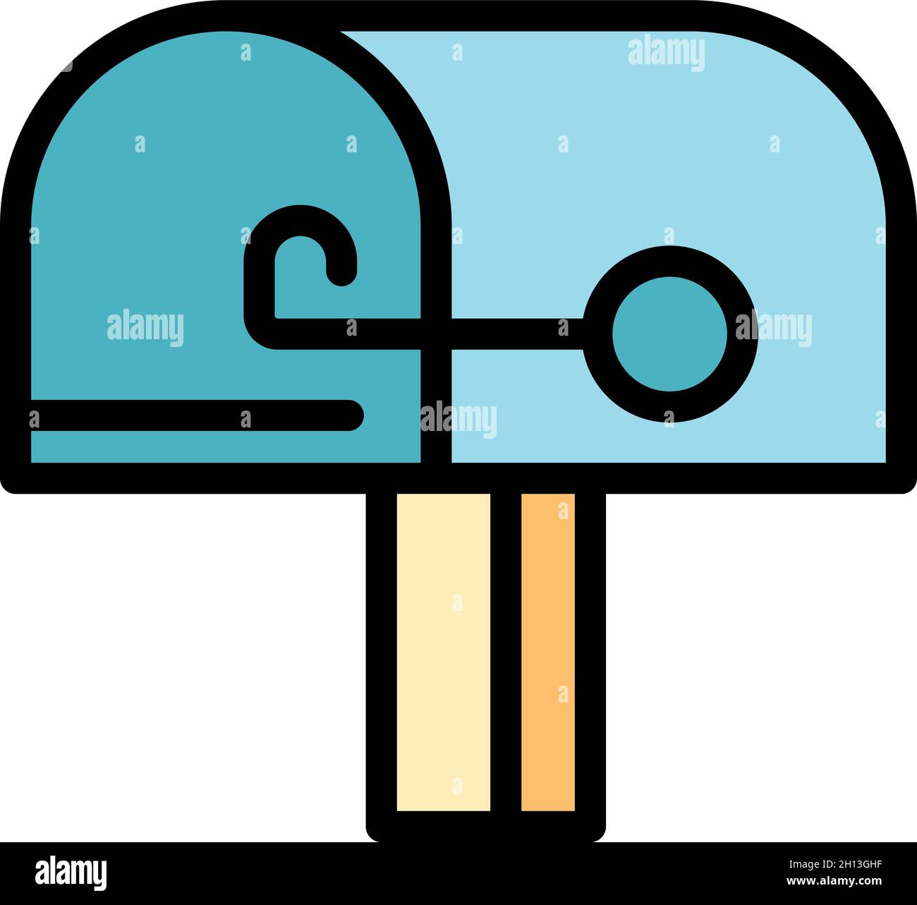 Post box icon. Outline post box vector icon color flat isolated Stock ...