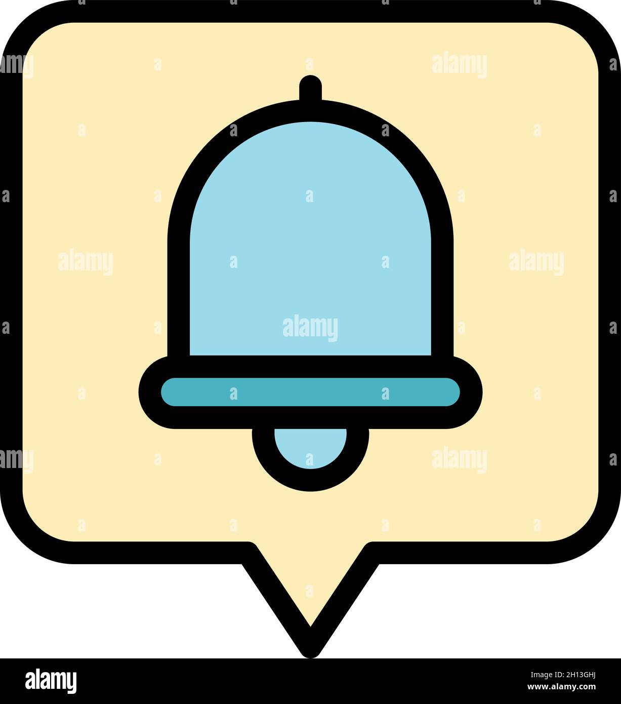 Notification message icon. Outline notification message vector icon ...
