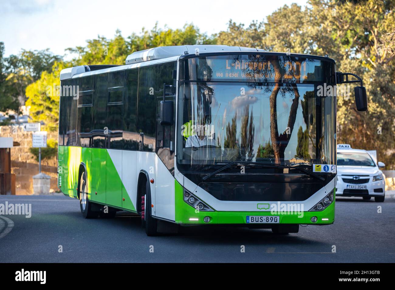Rabat, Malta - October 12, 2021: Public transportation bus on the ...