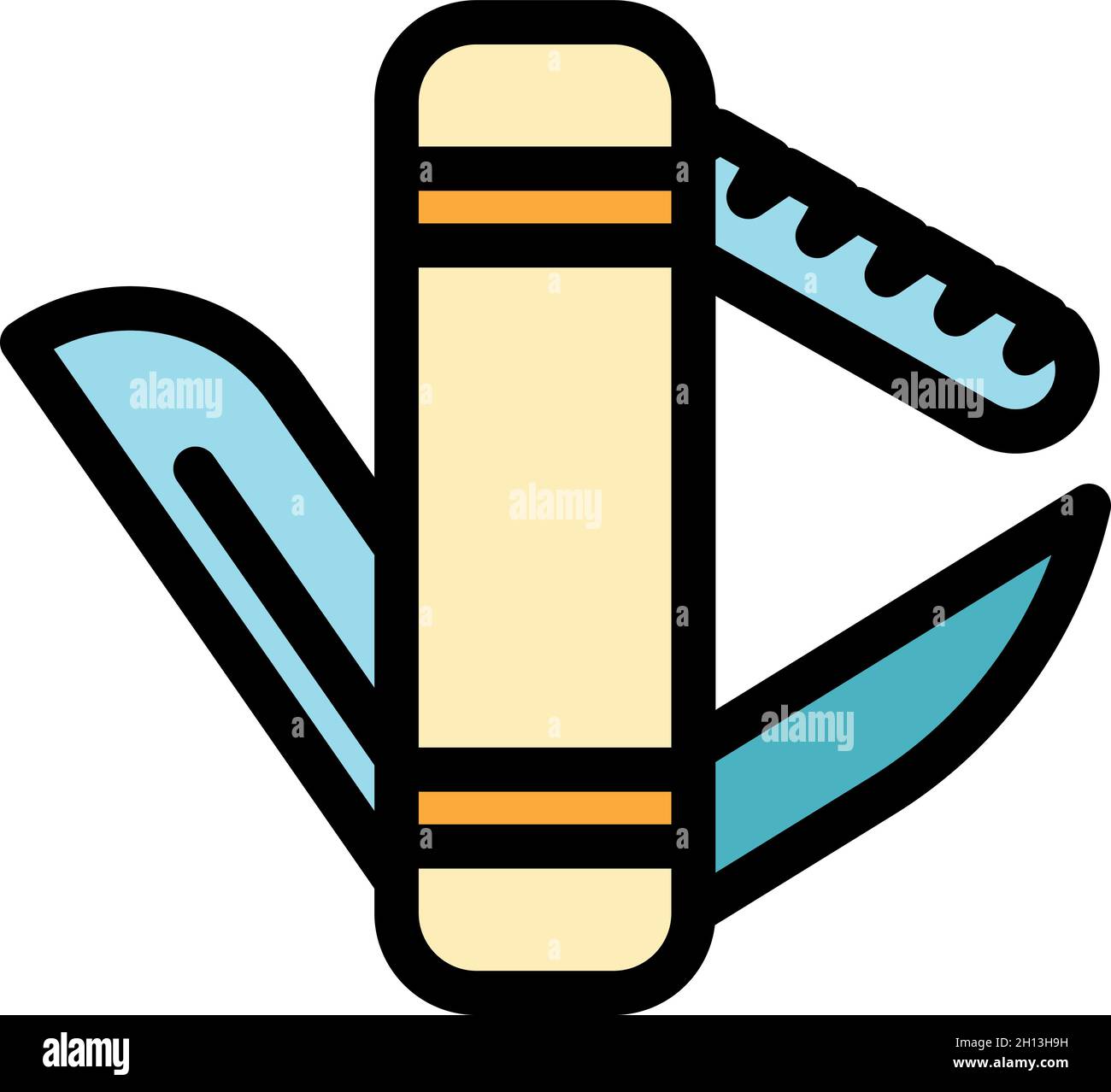 Multitool blade icon. Outline Multitool blade vector icon color flat ...