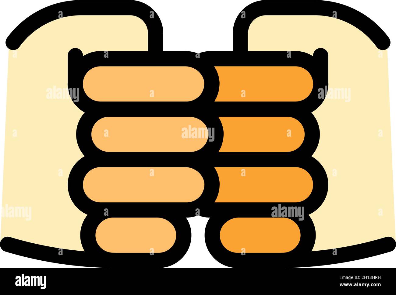 Hand gesture boxing icon. Outline Hand gesture boxing vector icon color ...