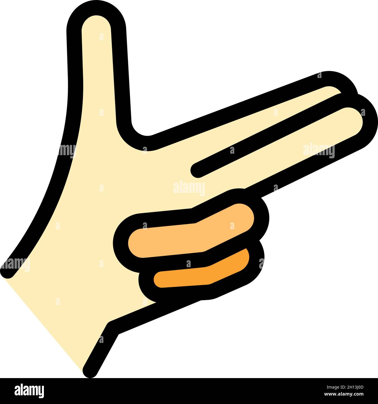 Hand gesture bang bang icon. Outline Hand gesture bang bang vector icon ...