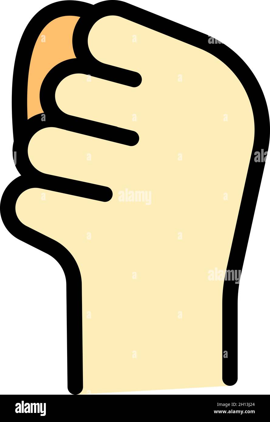 Hand gesture revolution icon. Outline Hand gesture revolution vector ...