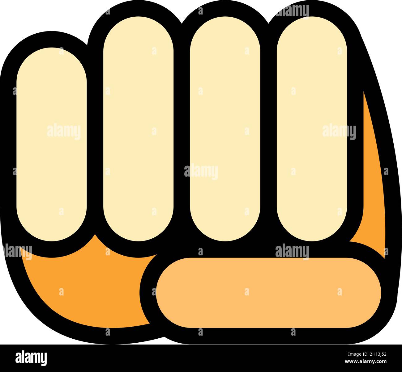 Hand gesture fight icon. Outline Hand gesture fight vector icon color ...