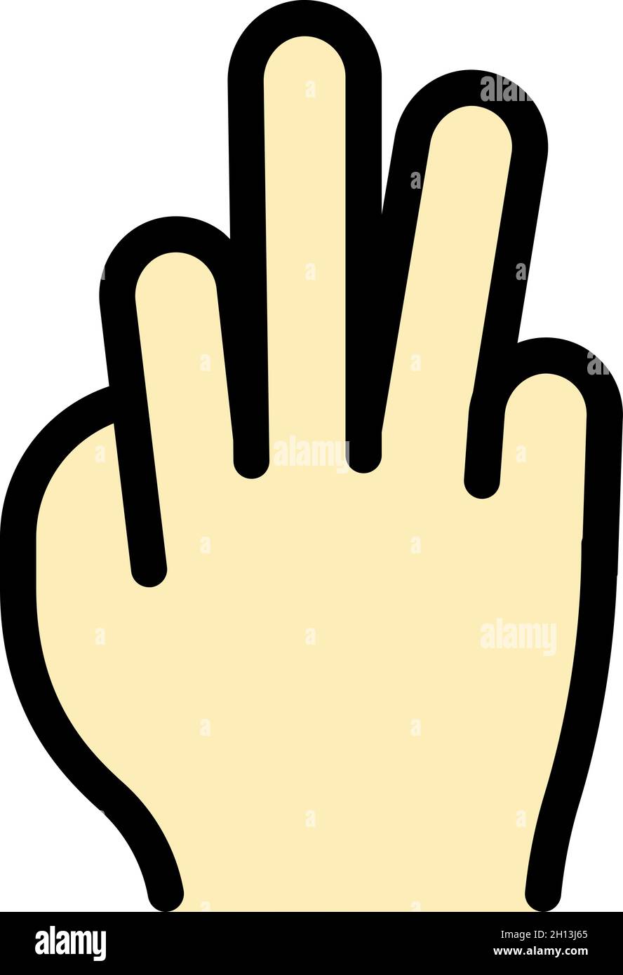 Hand gesture three fingers icon. Outline Hand gesture three fingers ...