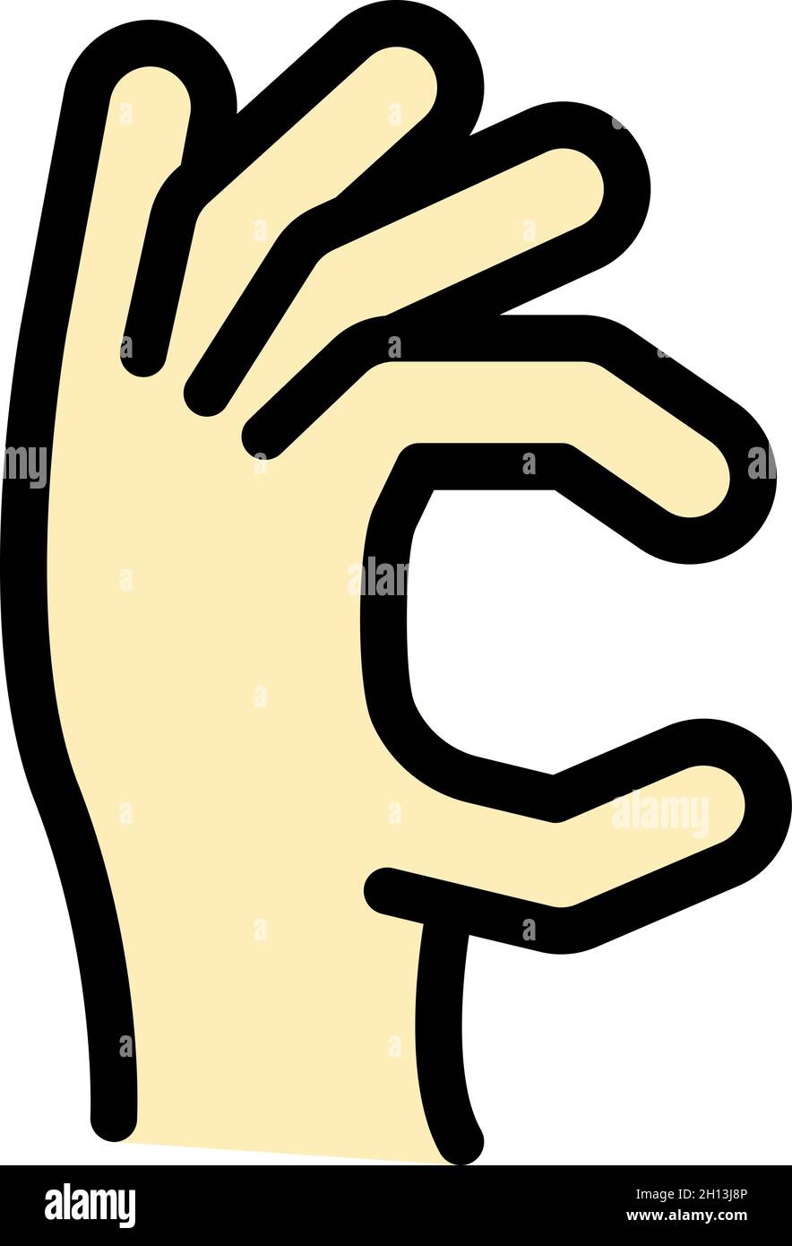 Hand gesture scary icon. Outline Hand gesture scary vector icon color ...