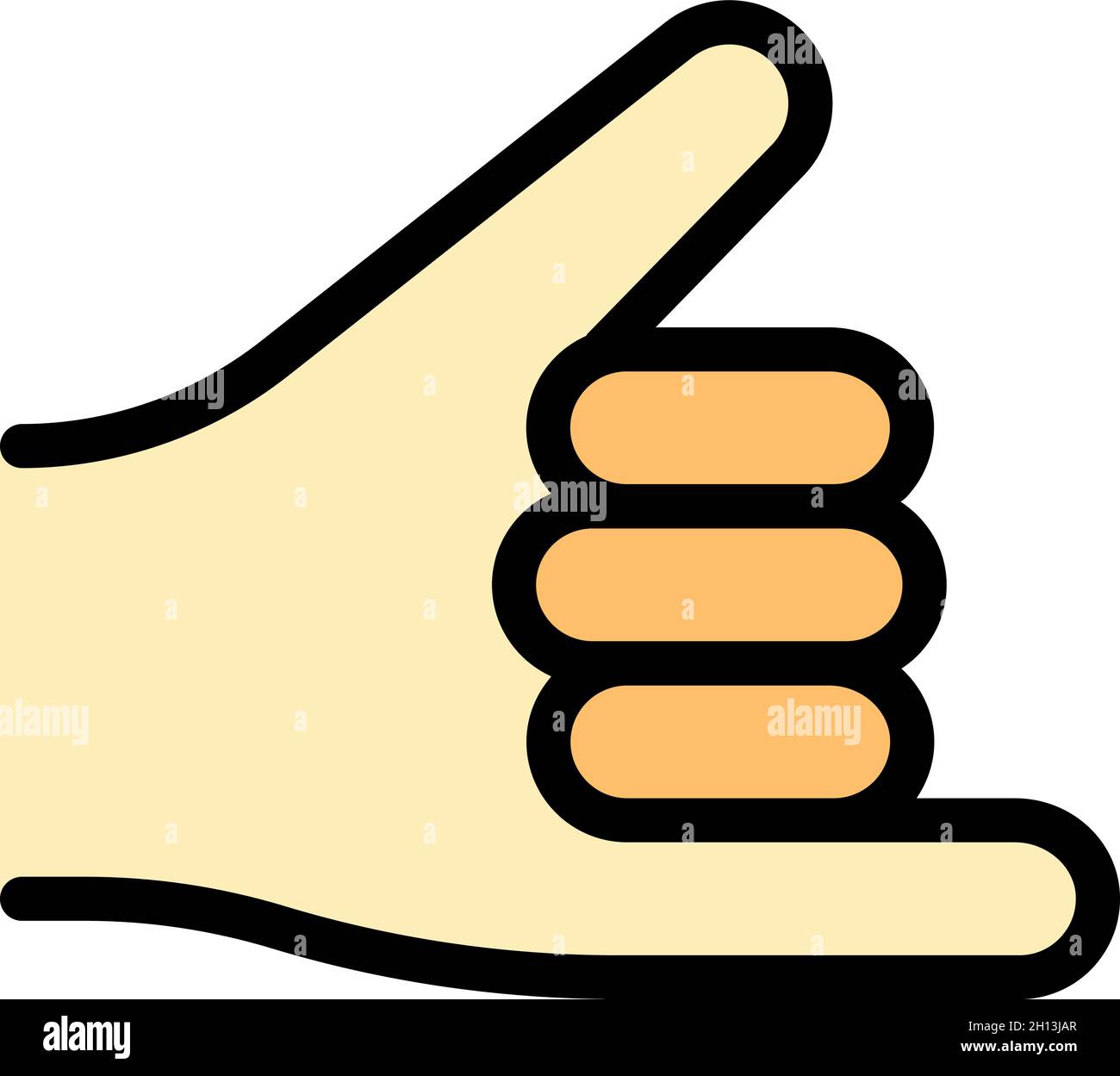 Hand gesture surfing icon. Outline Hand gesture surfing vector icon ...