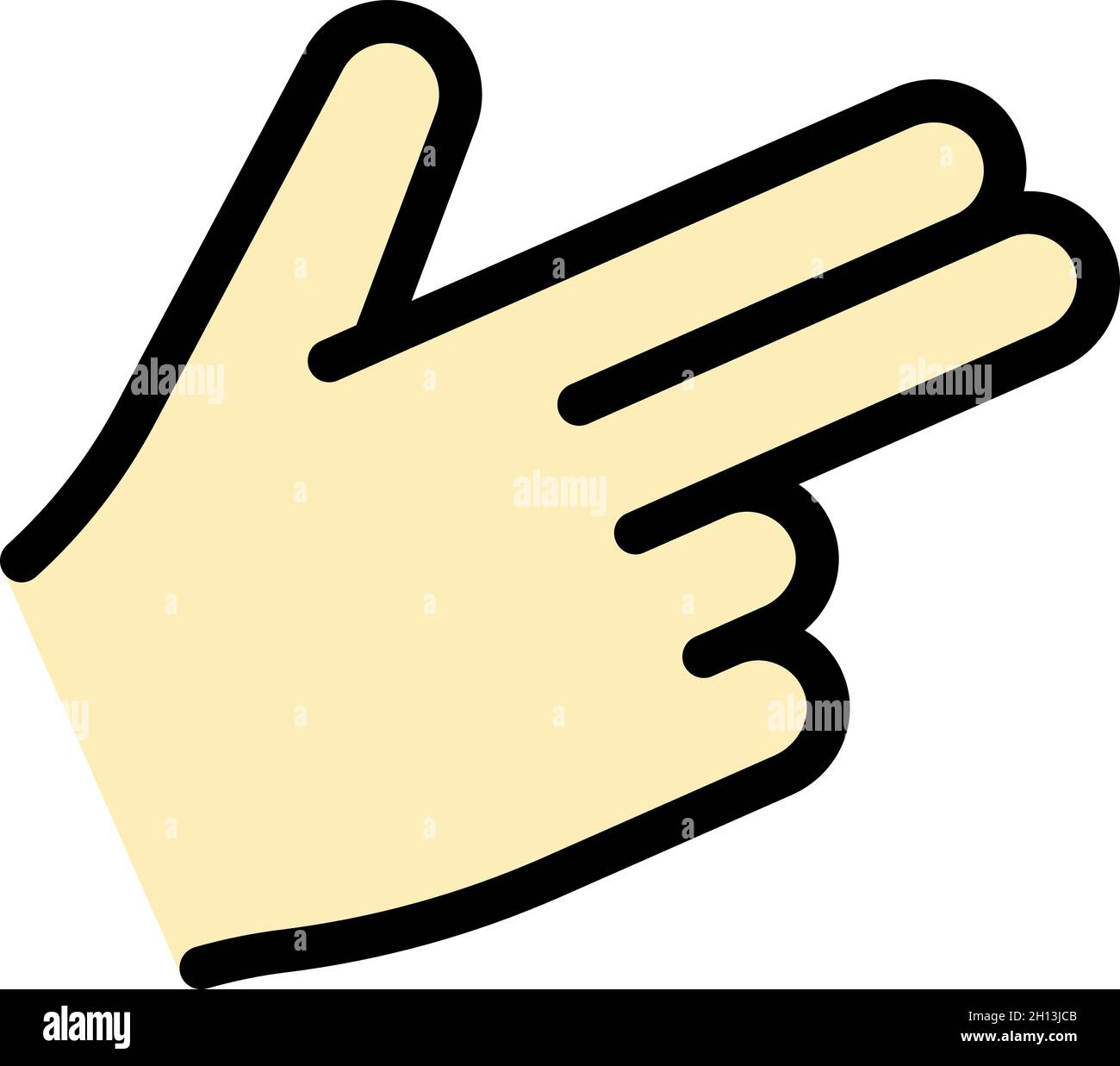 Hand gesture grab icon. Outline Hand gesture grab vector icon color ...