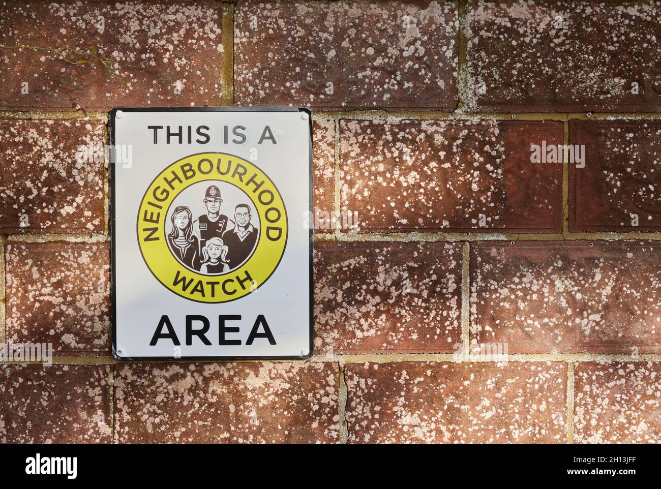 Board of Neighbourhood Watch Area fixed to a wall Stock Photo - Alamy