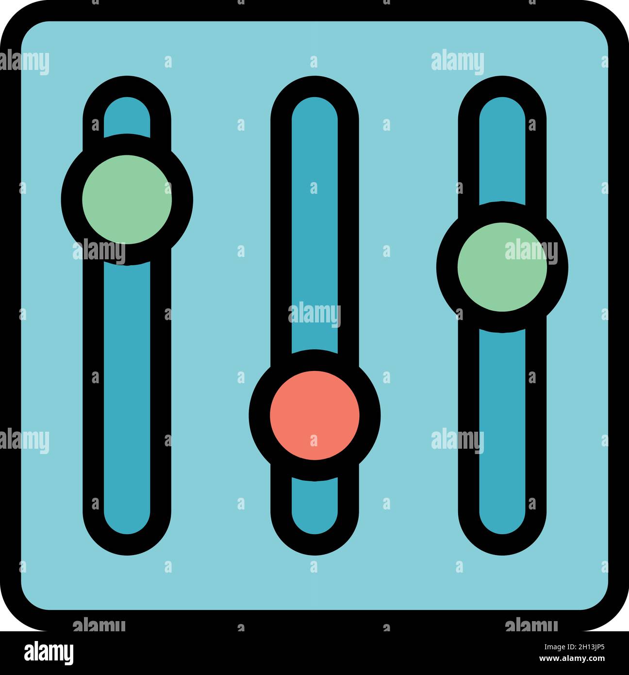 Equalizer interface icon. Outline Equalizer interface vector icon color flat isolated Stock ...