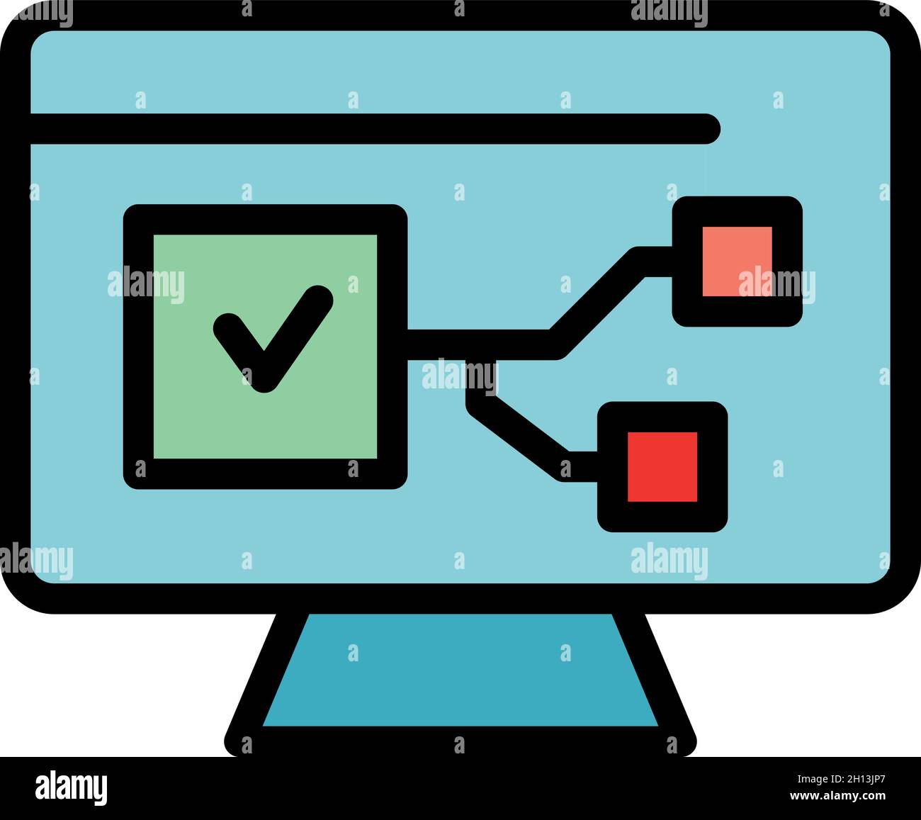 Computer interface icon. Outline Computer interface vector icon color ...