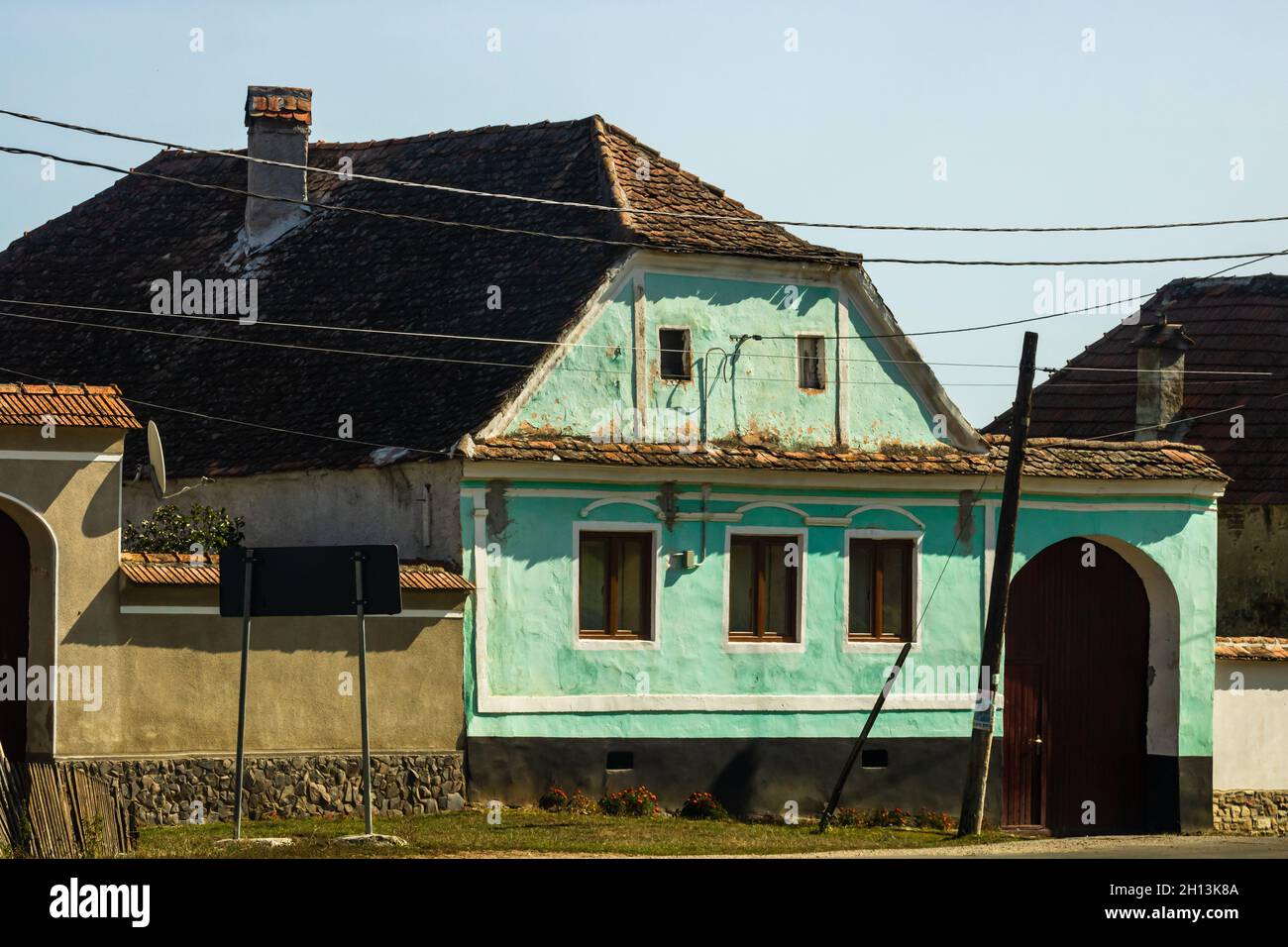 BUCHARE, ROMANIA - Sep 01, 2021: The picturesque village and ...