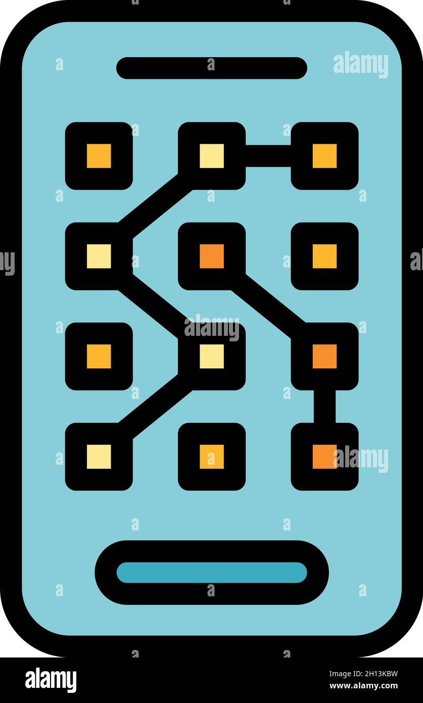 Digital phone interface icon. Outline digital phone interface vector ...