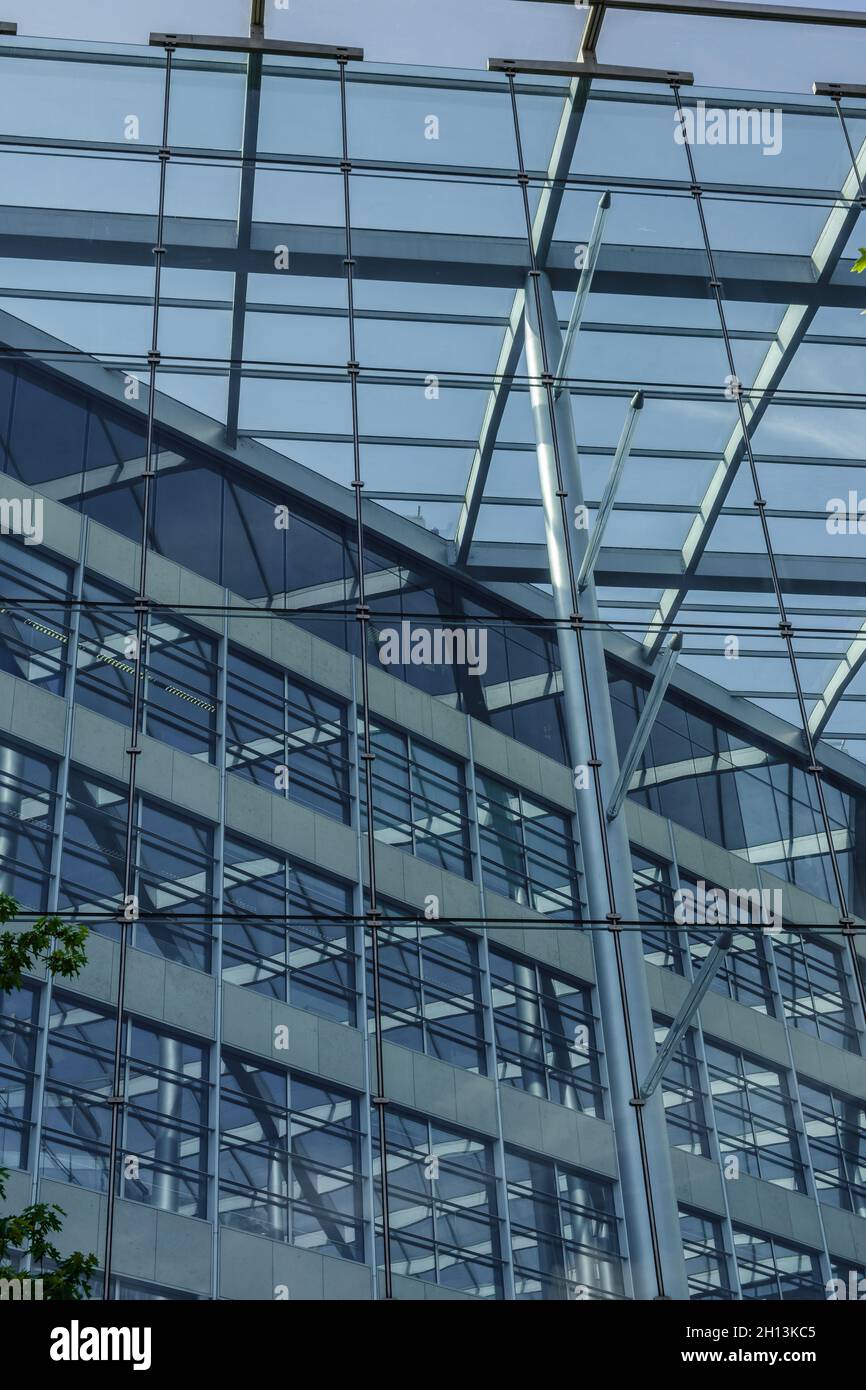 Close up view of the roof of Tower Place, a mixed-use building complex ...
