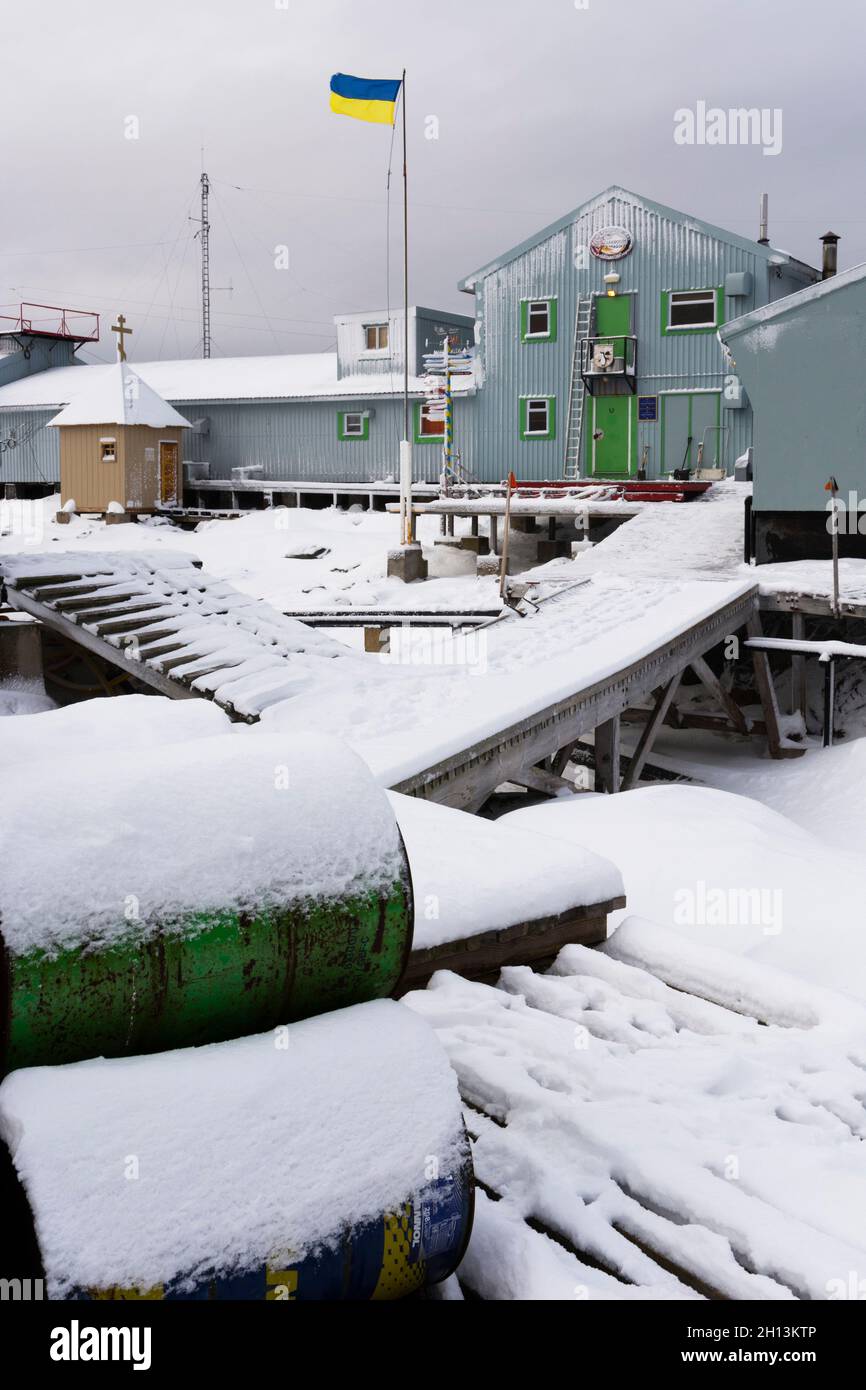 Vernadsky research base, the Ukrainian Antarctic station at Marina ...