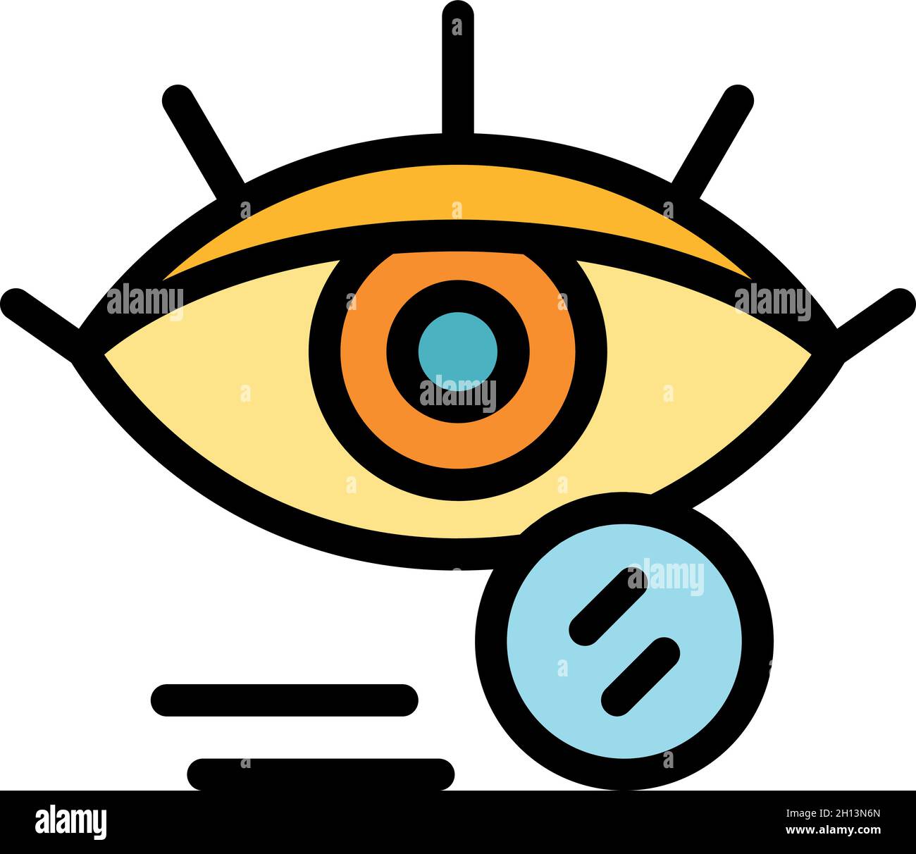 Eyes cataract icon. Outline Eyes cataract vector icon color flat ...