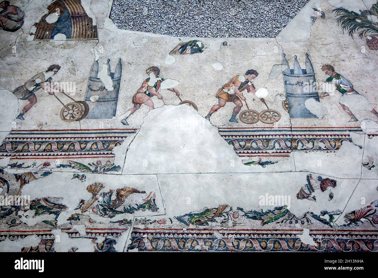 A Byzantine 5th century mosaic from the Great Palace Mosaic at the ...