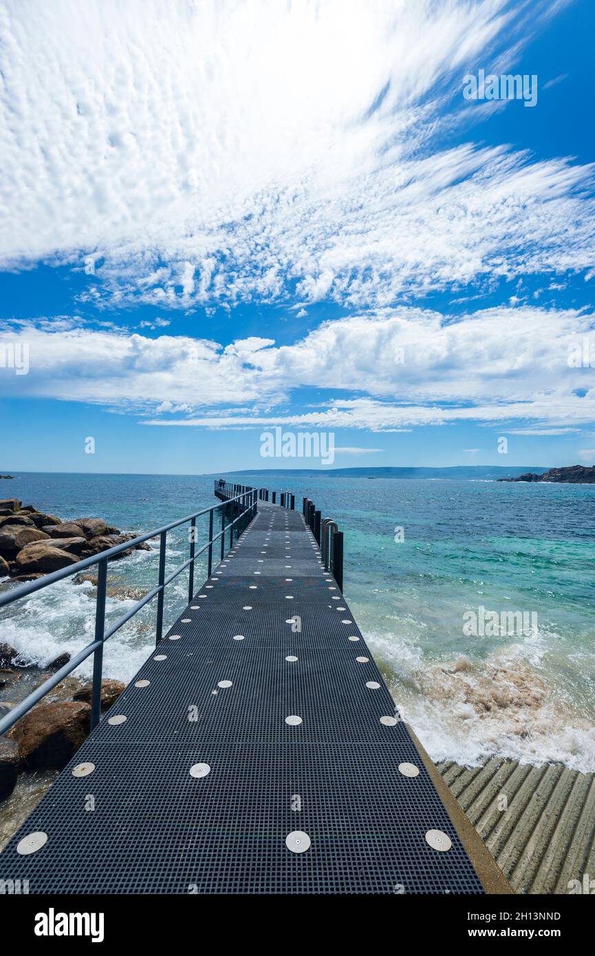 Vertical view of the jetty at Canal Rocks, a popular tourist attraction ...