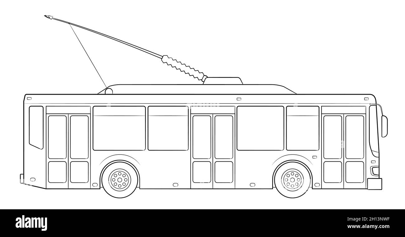 Vector stock illustration of trolleybus Stock Vector Image & Art - Alamy