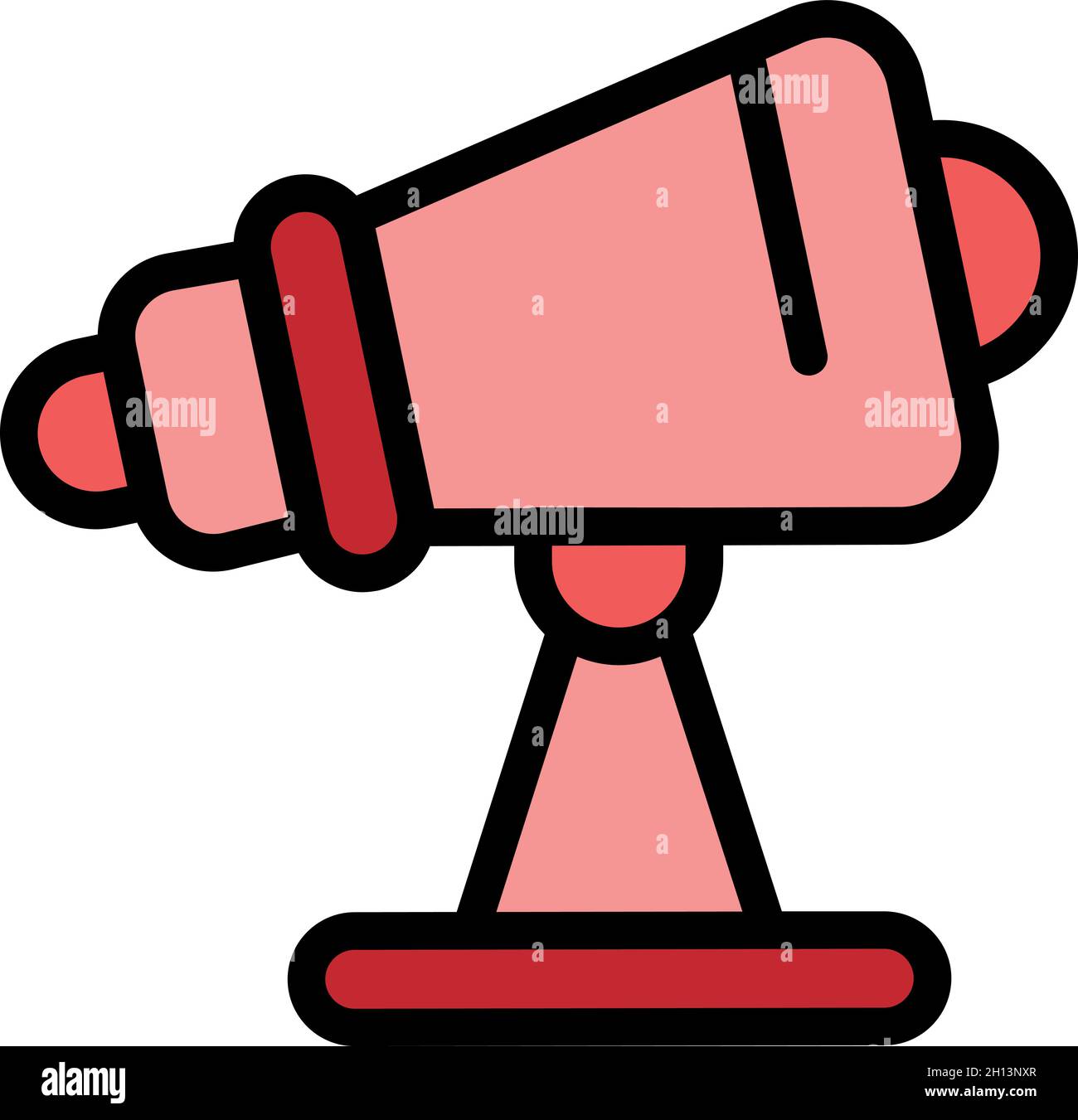Telescope icon. Outline telescope vector icon color flat isolated Stock ...