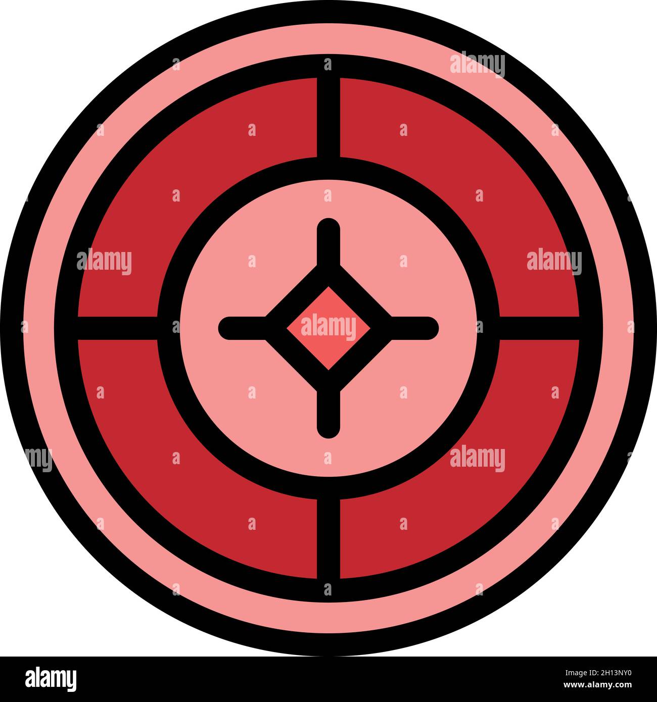 Reticle computer icon. Outline reticle computer vector icon color flat ...