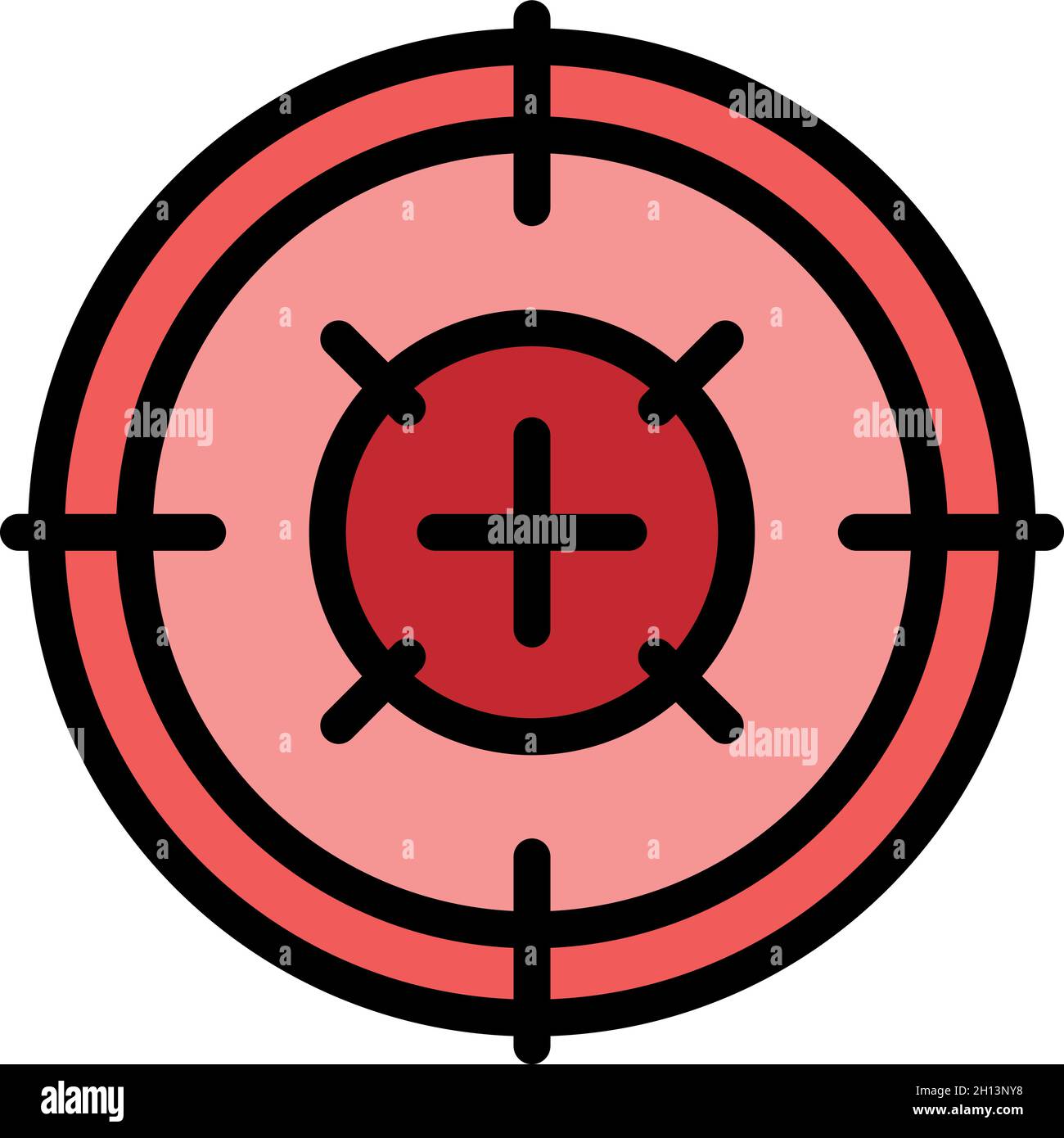 Scope sight icon. Outline scope sight vector icon color flat isolated ...