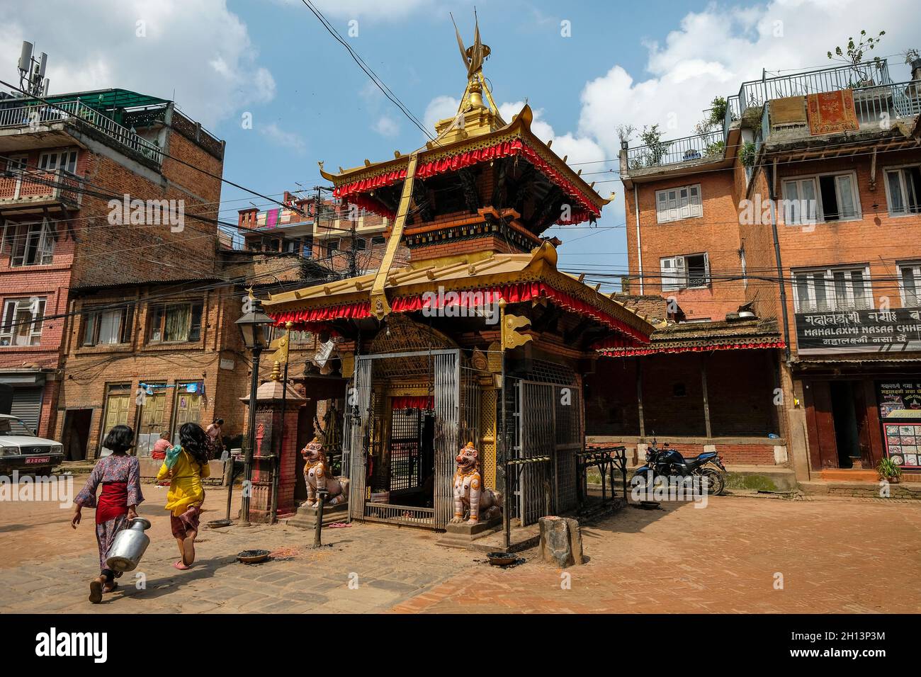 Bhaktapur, Nepal - October 2021: Views of the Mahalaxmi Hindu Temple in ...