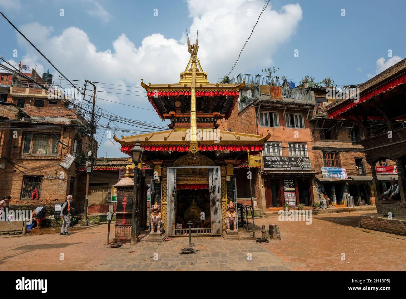 Bhaktapur, Nepal - October 2021: Views of the Mahalaxmi Hindu Temple in ...