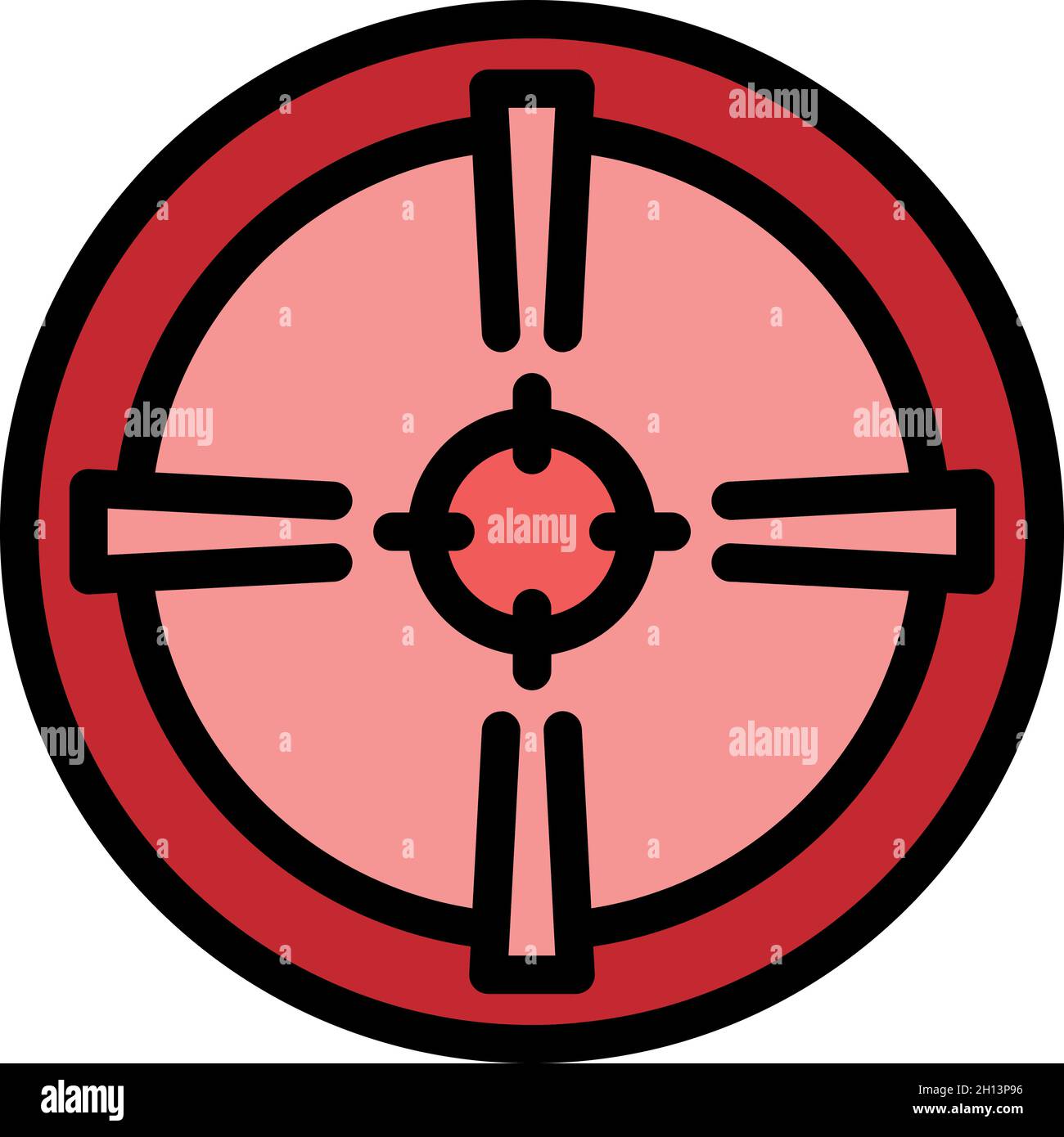 Crosshair sight icon. Outline crosshair sight vector icon color flat ...