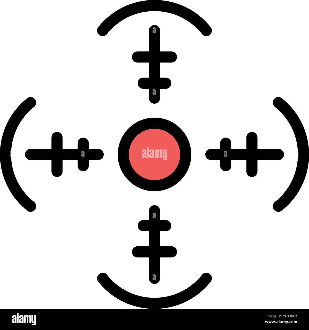 Reticle shape icon. Outline reticle shape vector icon color flat ...