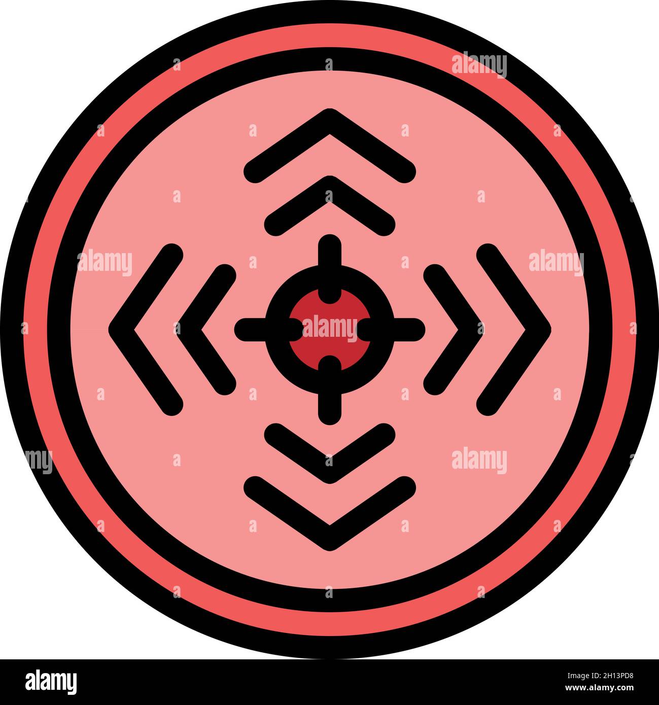 Goal reticle icon. Outline goal reticle vector icon color flat isolated ...