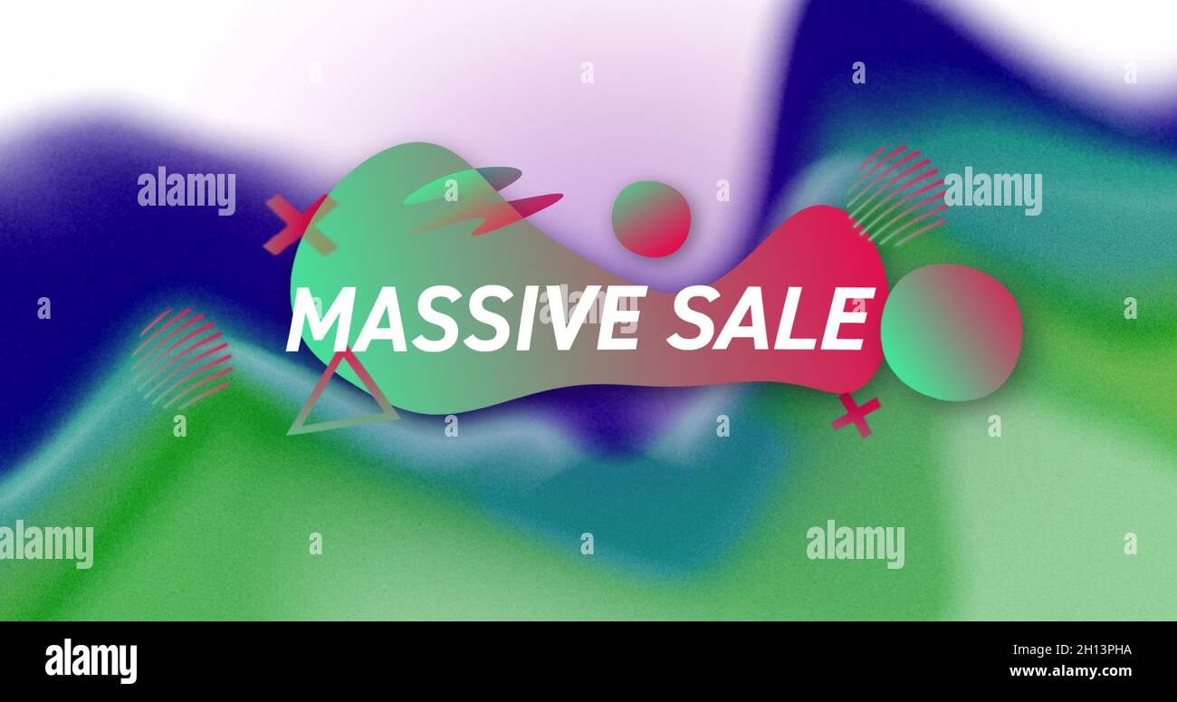 Image of massive sale on colorful background Stock Photo - Alamy