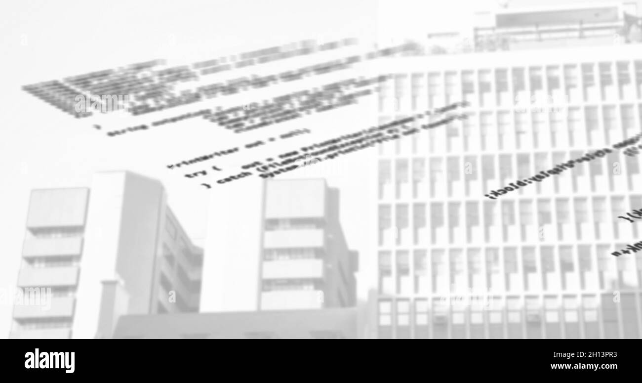 Image of data processing over cityscape Stock Photo - Alamy