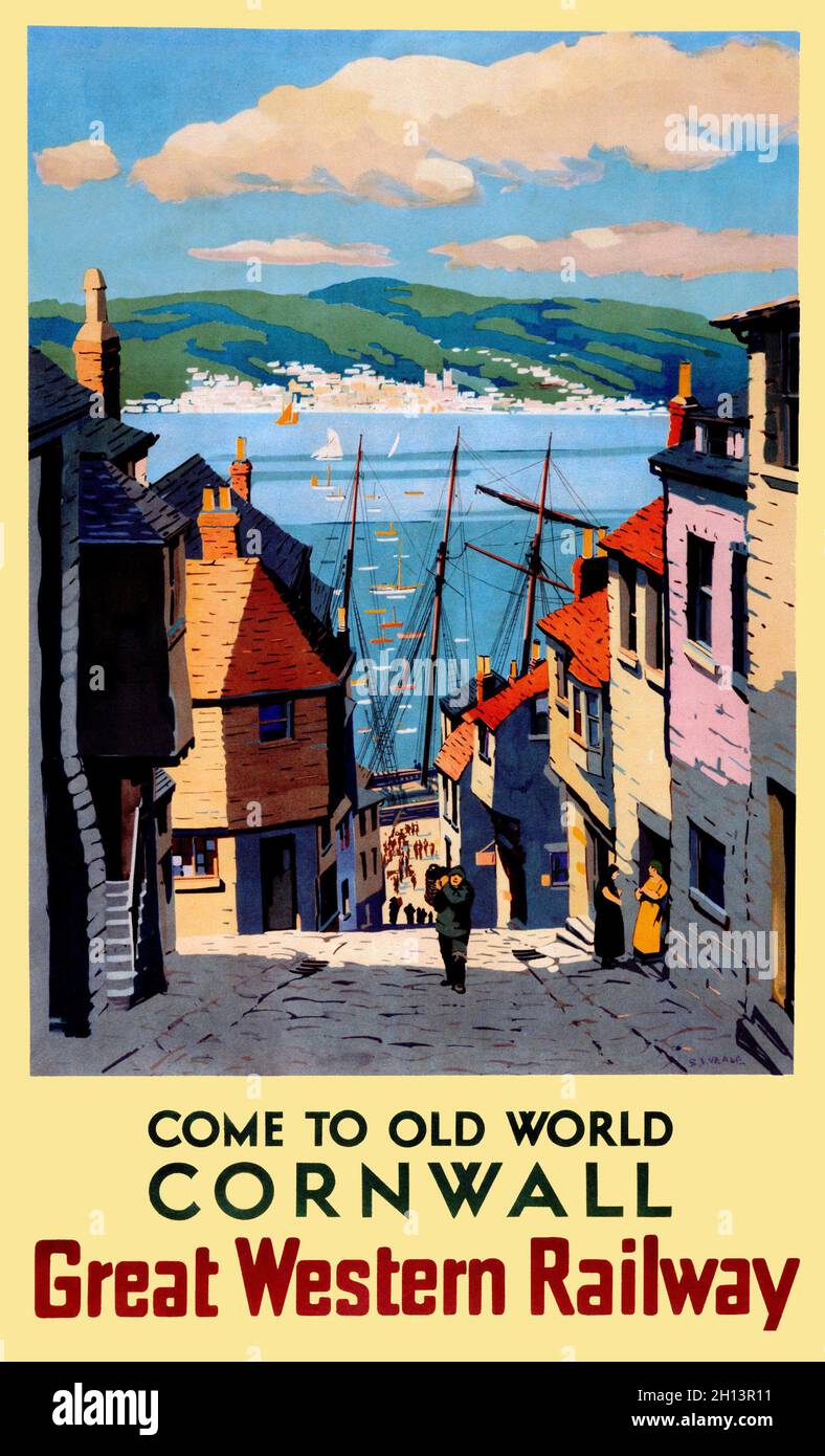 A Vintage Great Western Railway advertising poster for Cornwall Stock ...