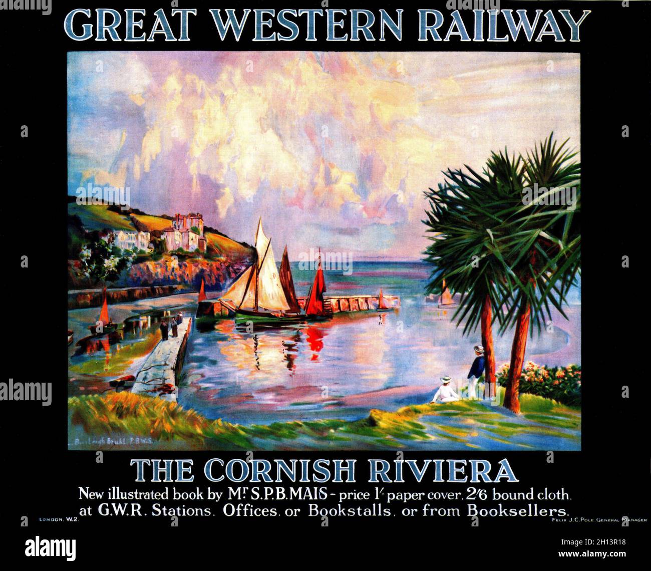 A Vintage Great Western Railway advertising poster for the Cornish ...
