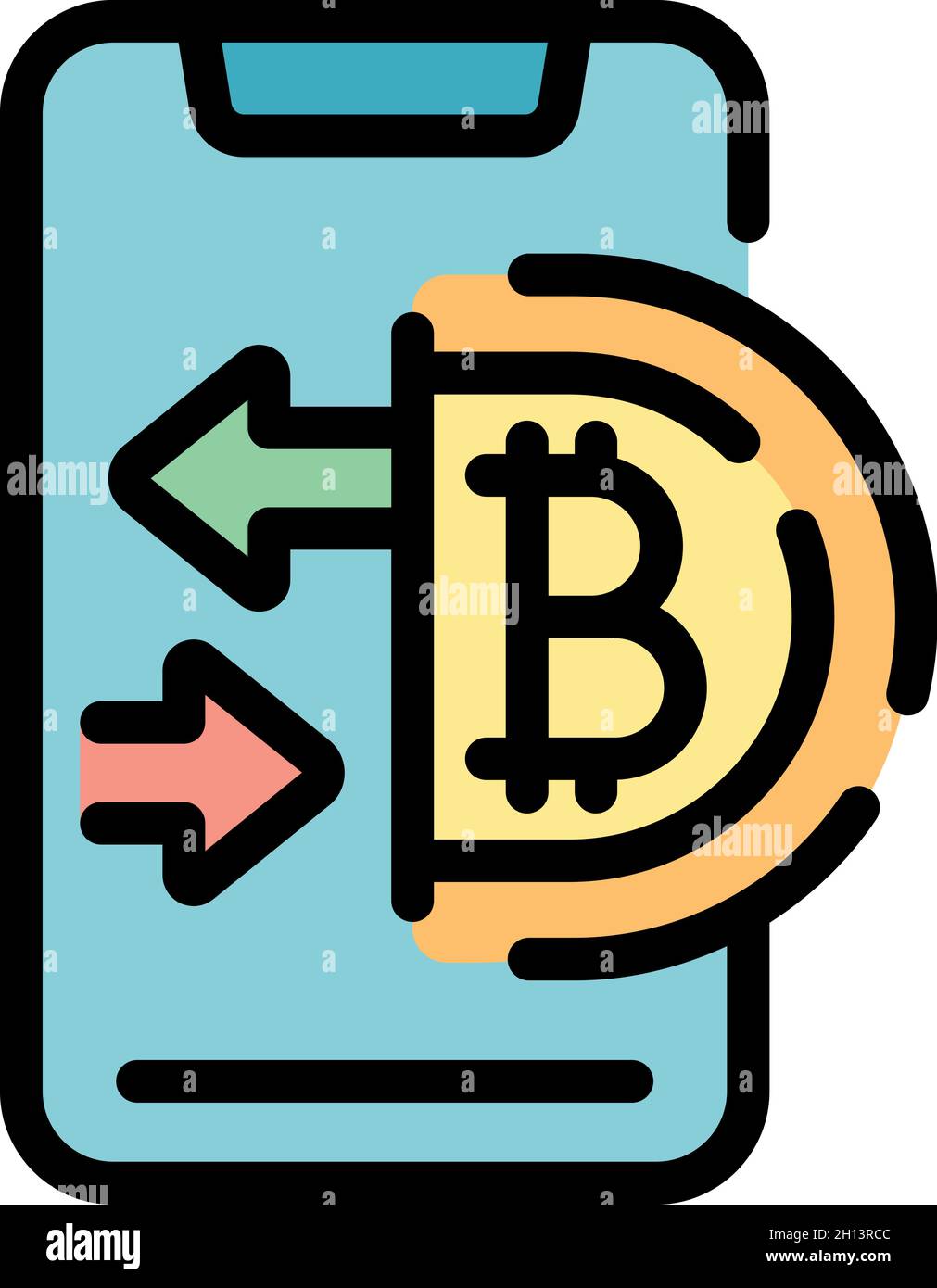Blockchain smartphone icon. Outline Blockchain smartphone vector icon ...
