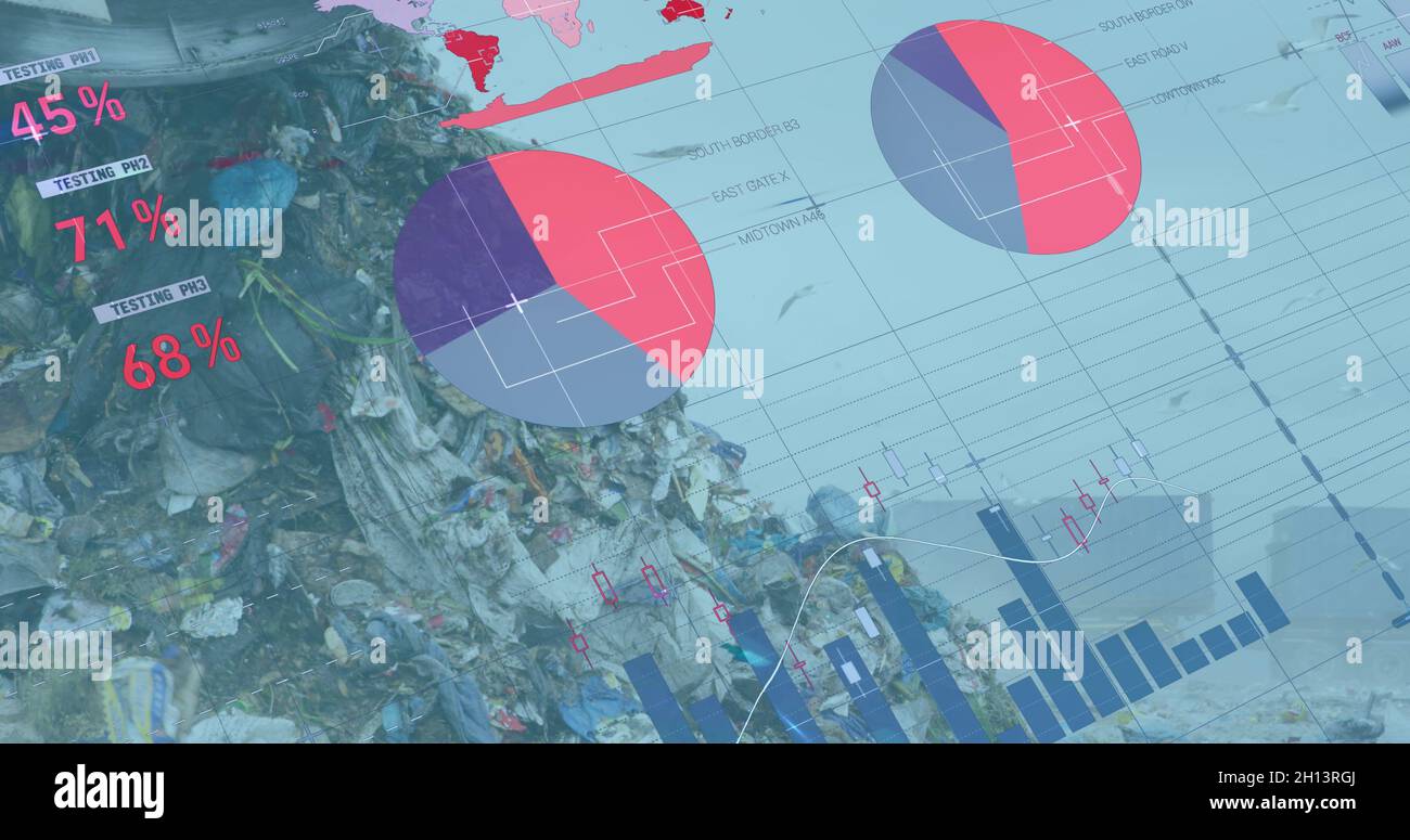 Image of financial data processing over a garbage dump Stock Photo - Alamy