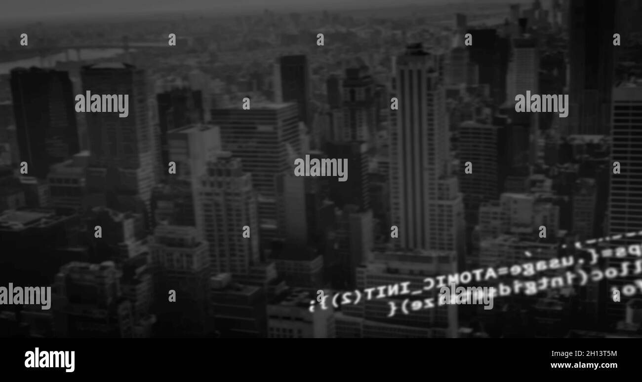 Image of data processing over cityscape Stock Photo - Alamy